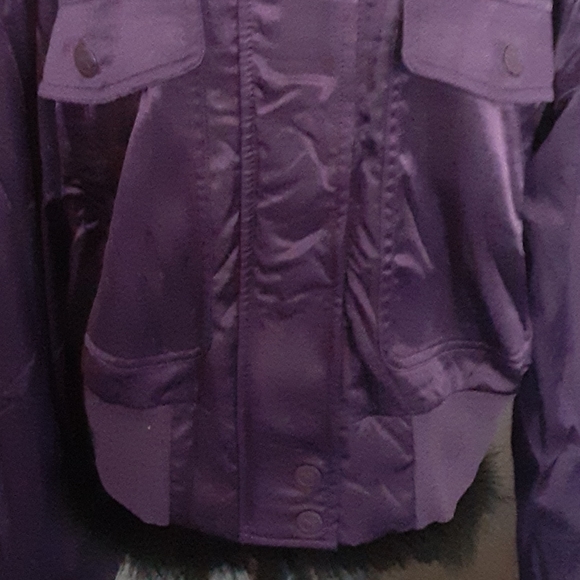 Puma | Jackets & Coats | Purple Puma Satin Bomber Jacket | Poshmark